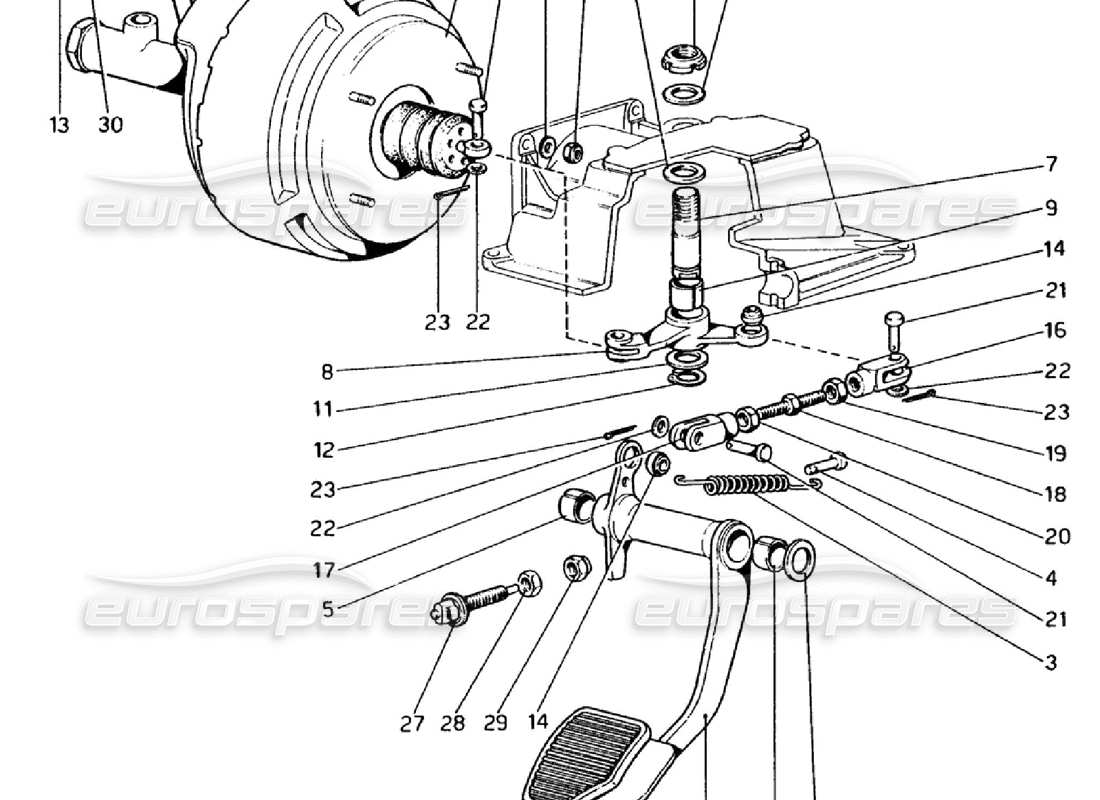 308 GTB (1976) Brake Hydraulic System (Variants for RHD Versions) (046)