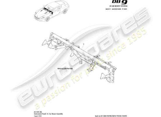 Aston Martin DB9 DB9 (2007) Part Diagrams