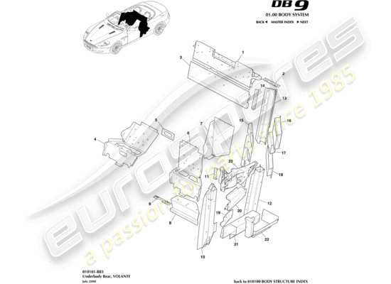 Aston Martin DB9 DB9 (2008) Part Diagrams