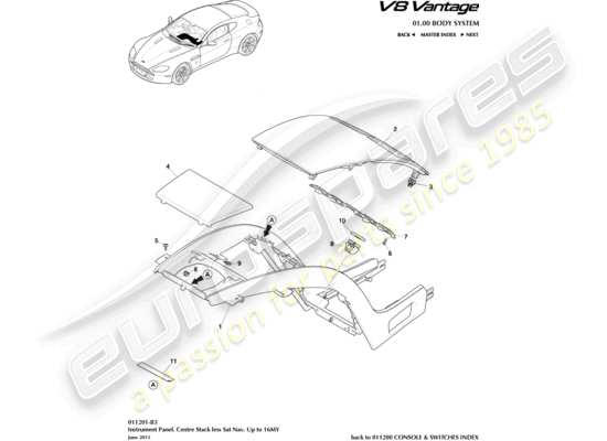Aston Martin V8 Vantage (2006) Part Diagrams | Eurospares