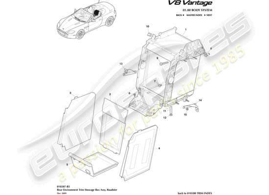 Aston Martin V8 Vantage (2008) Part Diagrams | Eurospares
