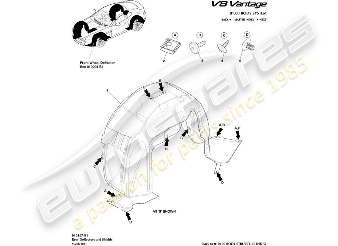 Vantage GT8 (2017) Rear Wheel Arches Diagram (010107-B1)