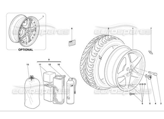 Ferrari 360 Modena Fuel Tanks and Union Parts Diagram (011)