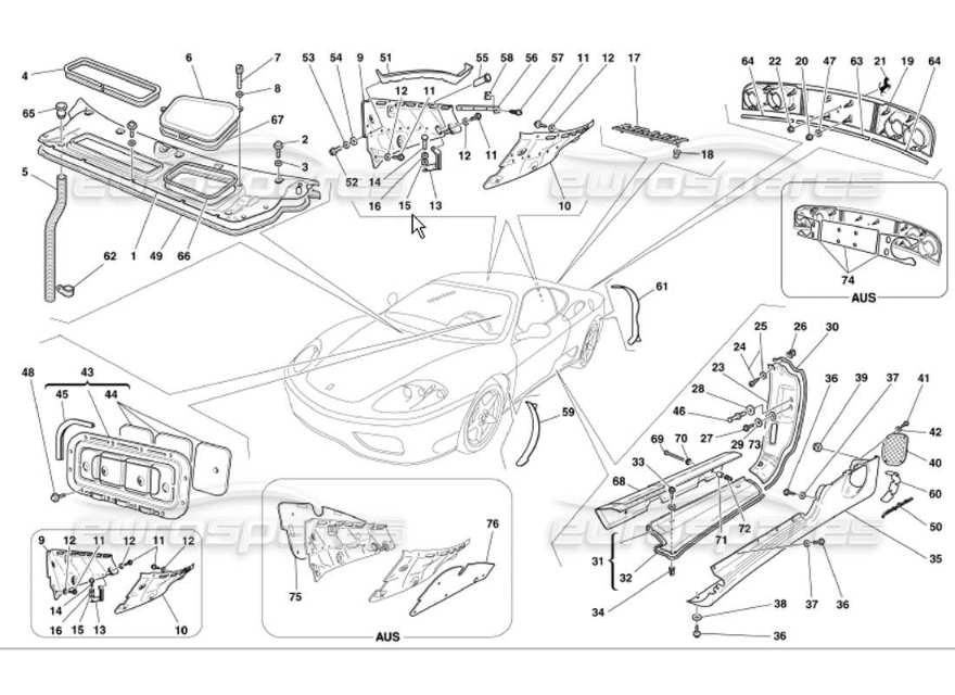 360 Modena Shields Outside Finishing Parts Diagram (133)