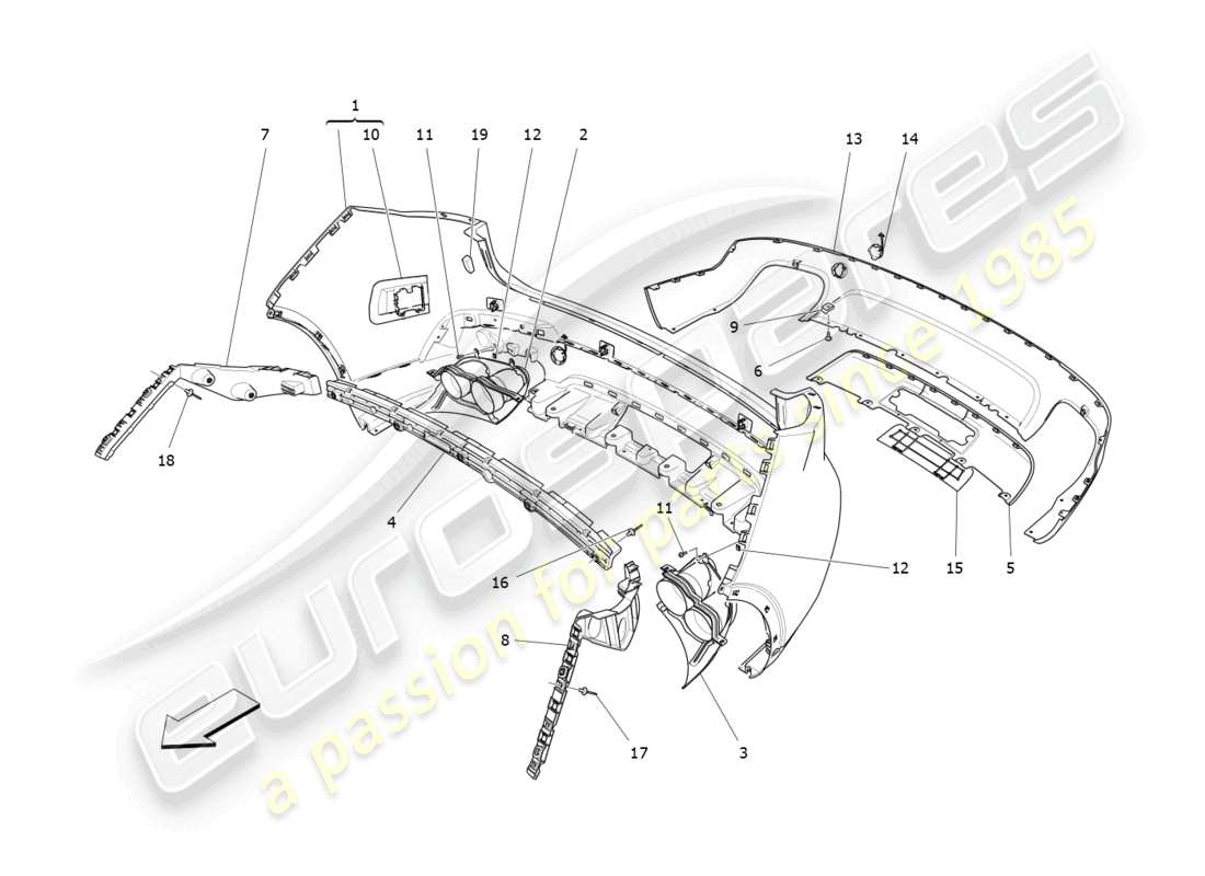 Maserati Levante (2019) REAR BUMPER Parts Diagram (09.11.2)