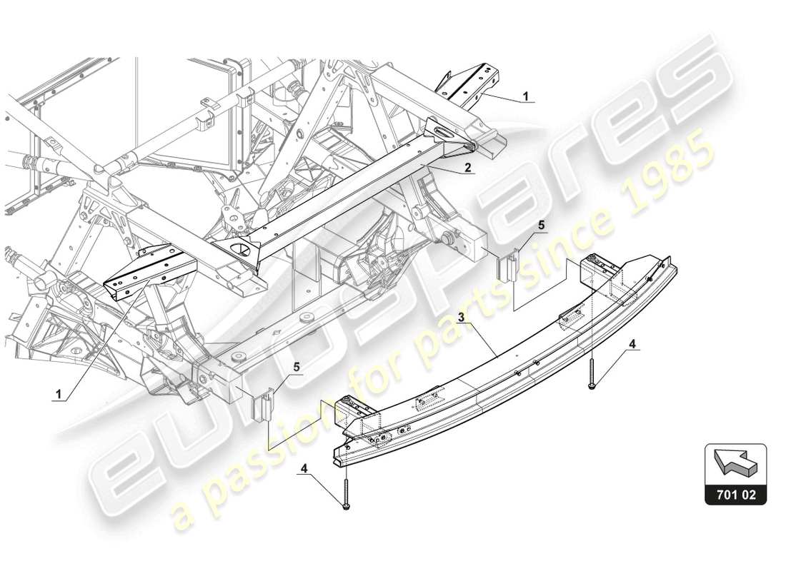 GT3 Evo (2018) REAR FRAME Parts Diagram (701.02.00)