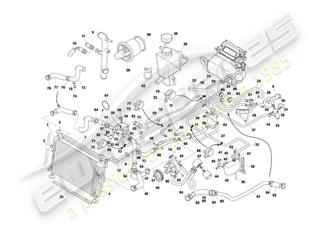 Vanquish (2002) Water Cooling System Parts Diagram (1.7A)