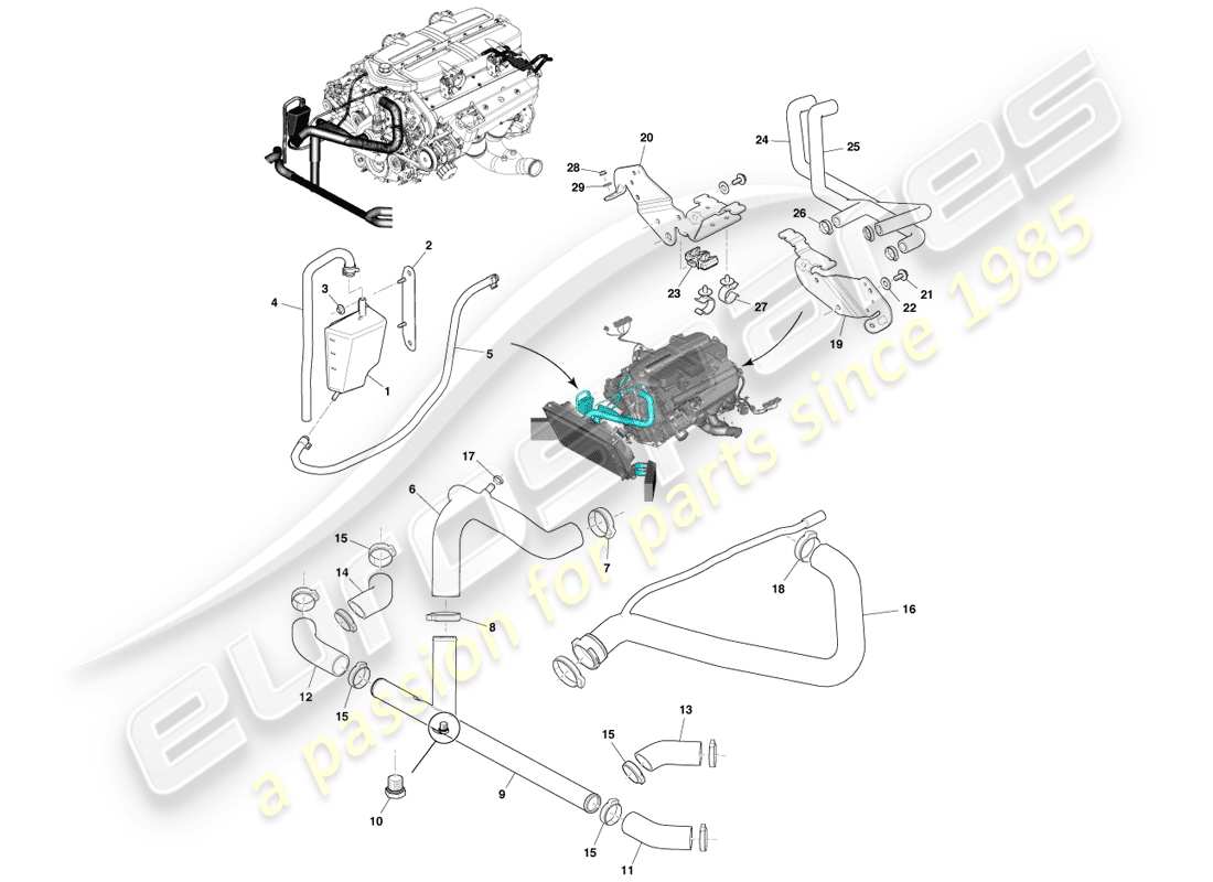 One-77 (2011) Coolant Reservoir & Hoses Diagram (03.0024)
