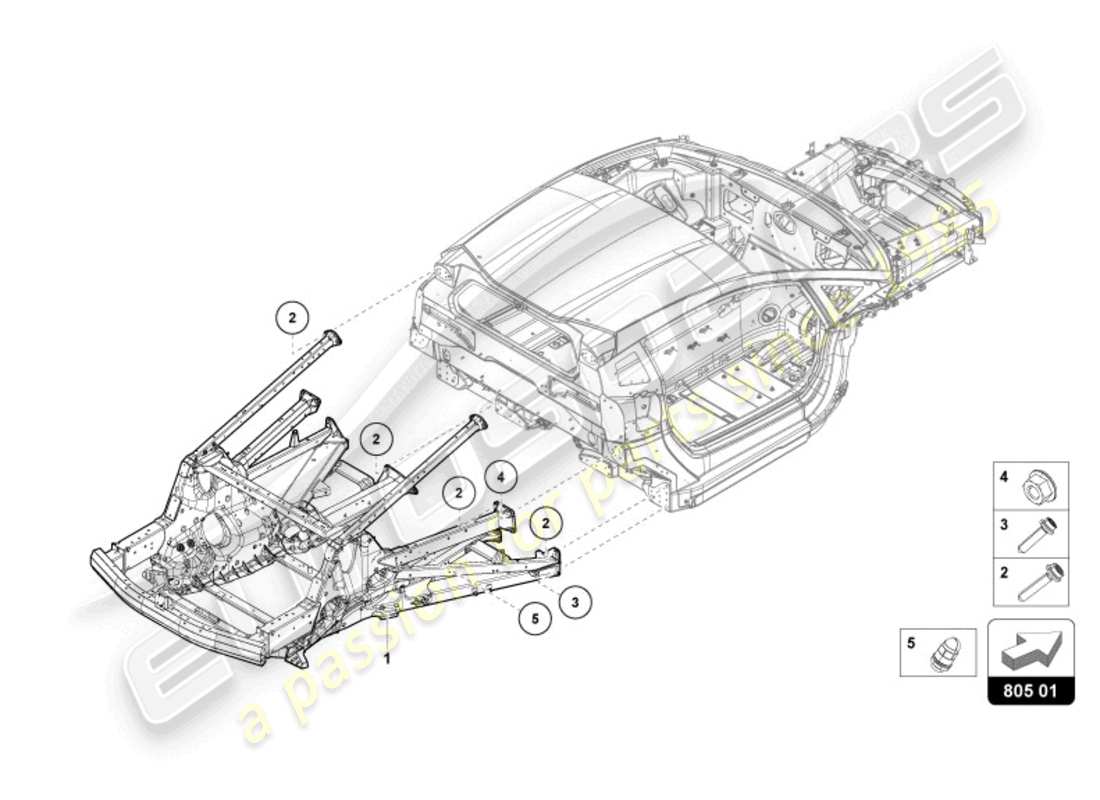Revuelto Coupe (2024) CHASSIS REAR Parts Diagram (805.01.00)