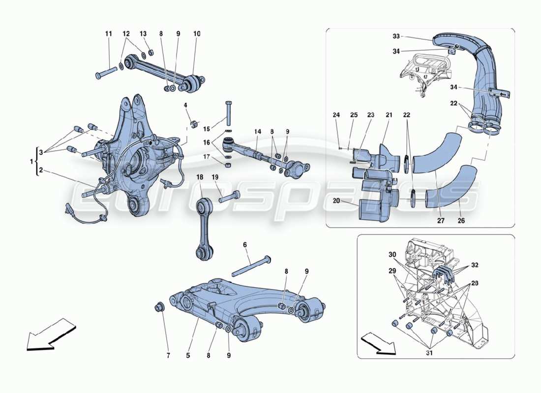 Ferrari 488 Challenge Rear Suspension Parts Diagram (038)