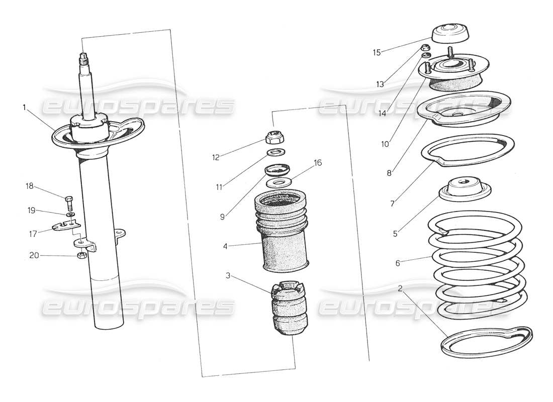 Biturbo Spider FRONT SHOCK ABSORBER Parts Diagram (036)