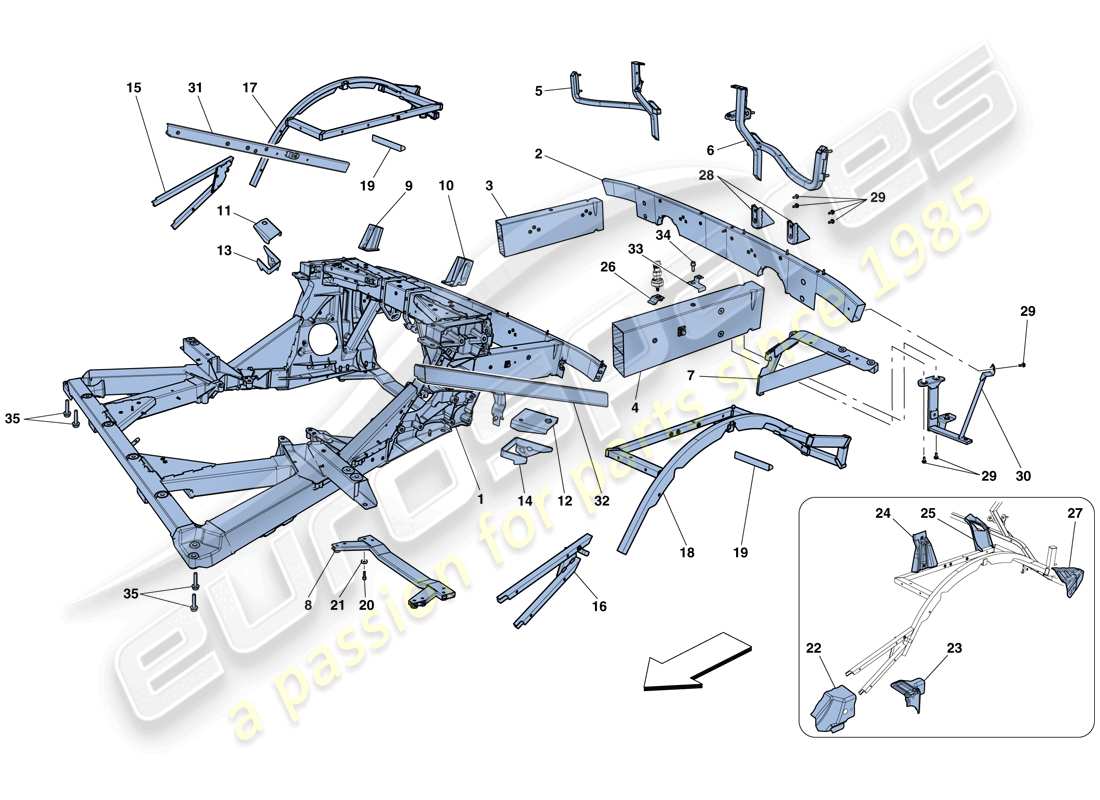 458 Speciale (USA) CHASSIS - STRUCTURE, REAR ELEMENTS AND PANELS (0104)