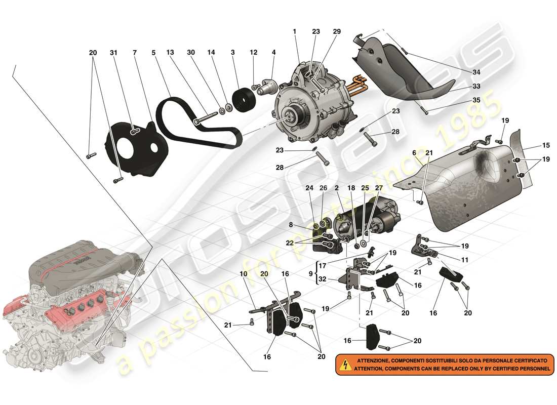LaFerrari (Europe) STARTER MOTOR AND ELECTRIC MOTOR 2 (0039)