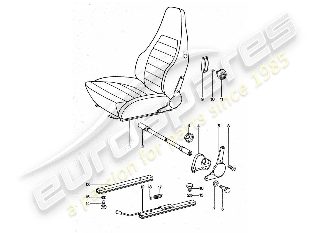 1976 (911 Turbo) SPORTS SEAT - COMPLETE Diagram (808-010)