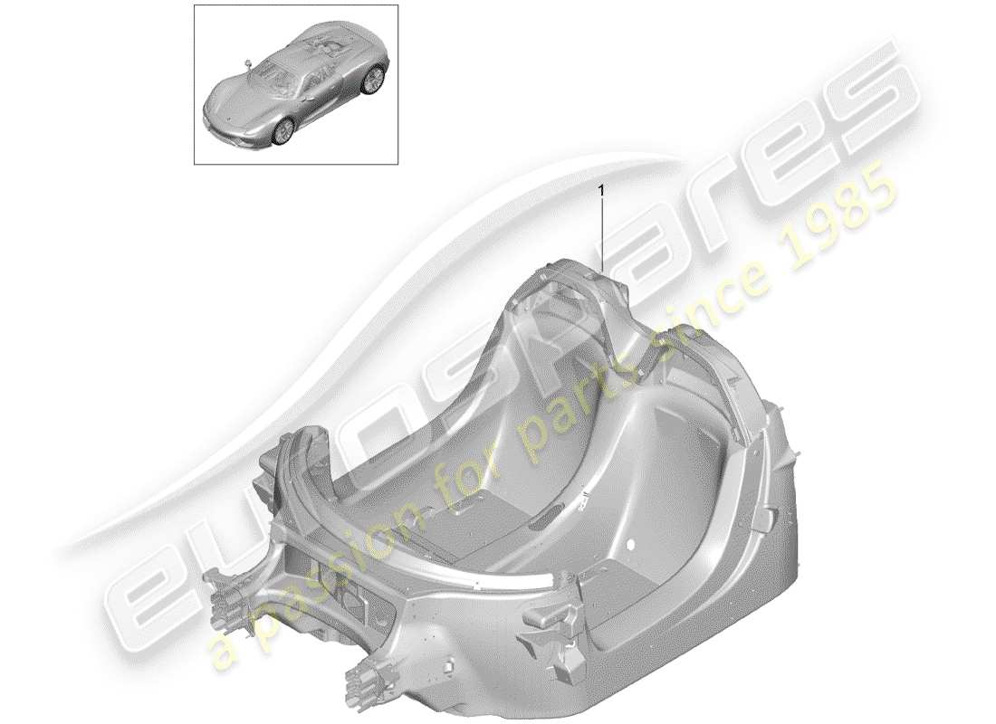 Porsche 2015 (918 Spyder) MONOCOQUE Parts Diagram (801-002)