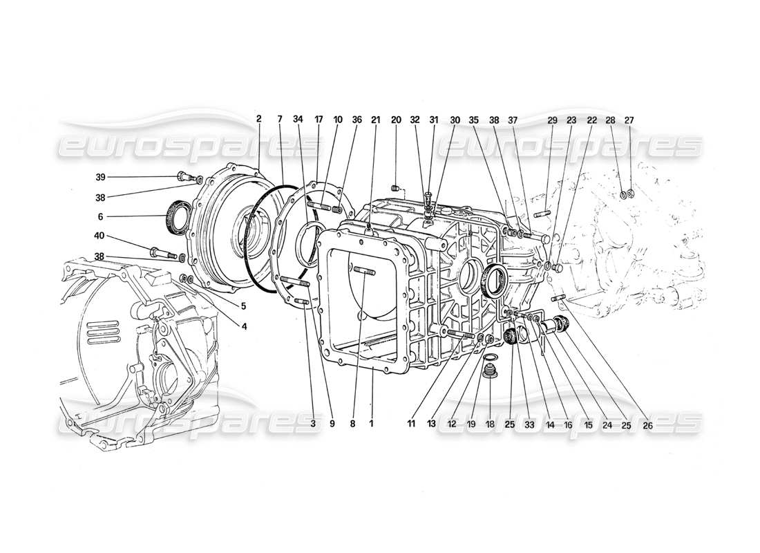 Ferrari 288 GTO Differential Housing Parts Diagram