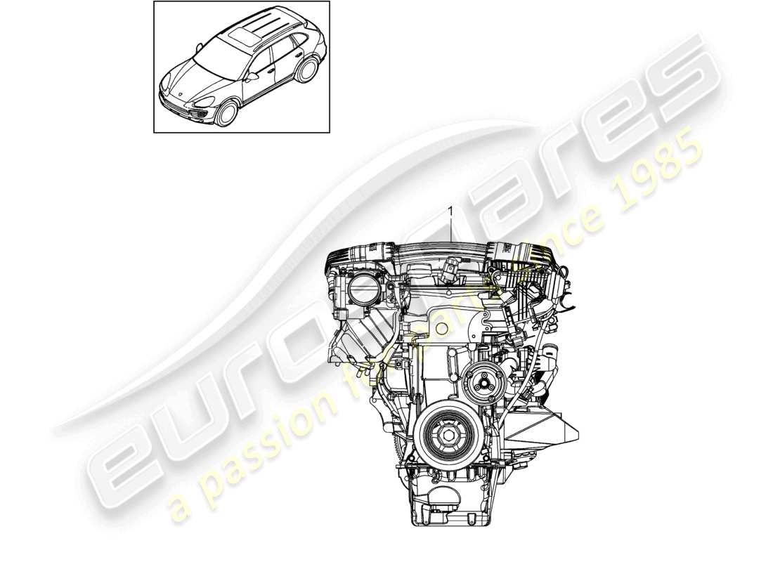 2015 (Cayenne E2 92A) REPLACEMENT ENGINE Diagram (101-015)