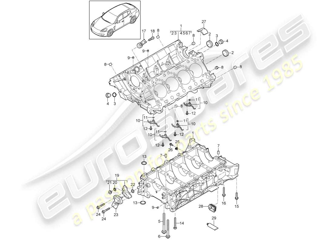 Panamera 970 (2010) REPLACEMENT ENGINE Diagram (101-000)