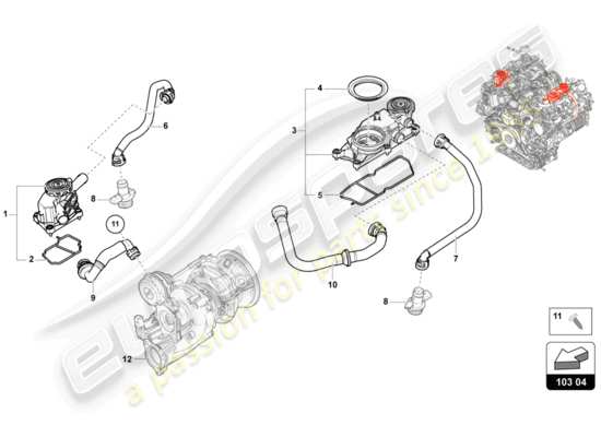 Urus (2020) VENTILATION FOR CYLINDER BLOCK Parts Diagram