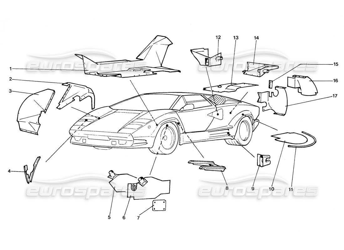 Countach 25th Ann. (1989) Internal Lining Diagram (045)