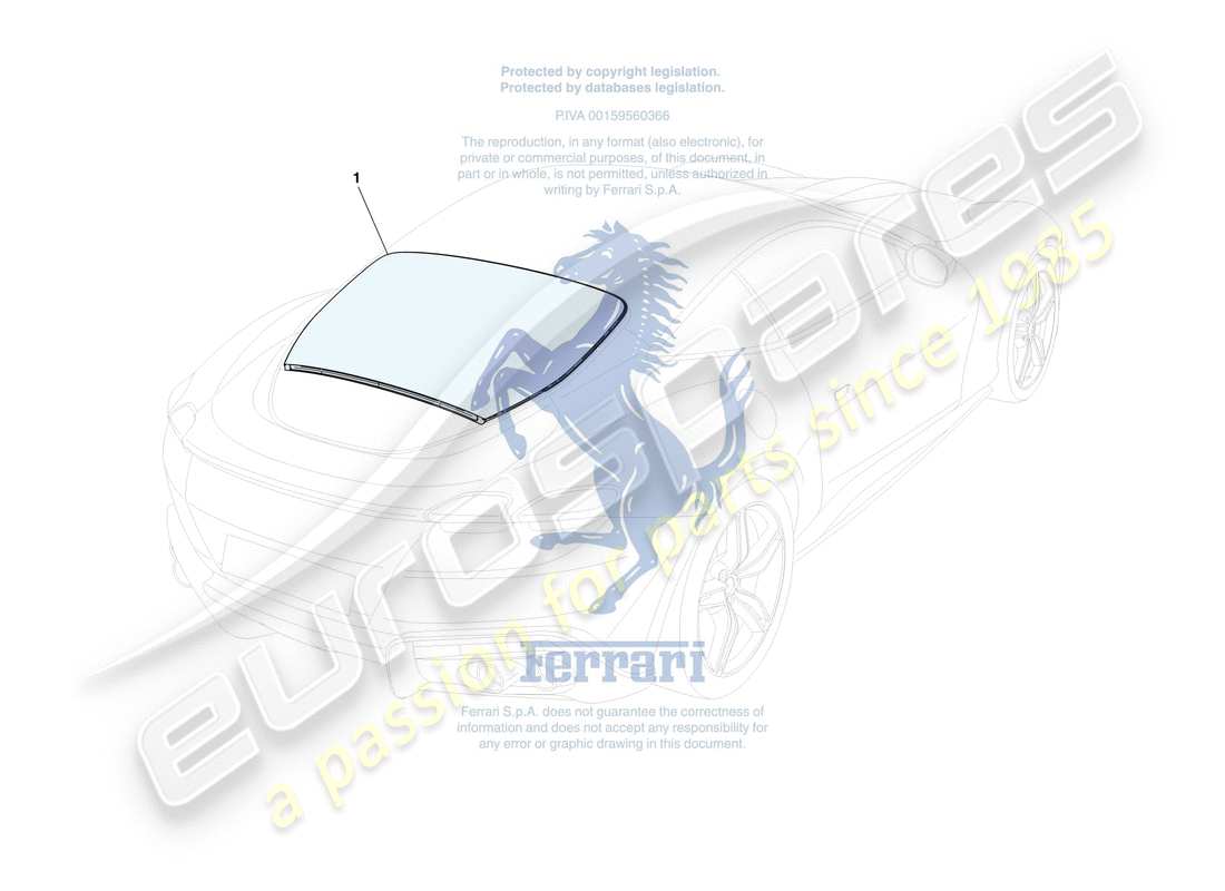 Ferrari Roma REAR SCREEN Parts Diagram (0125)