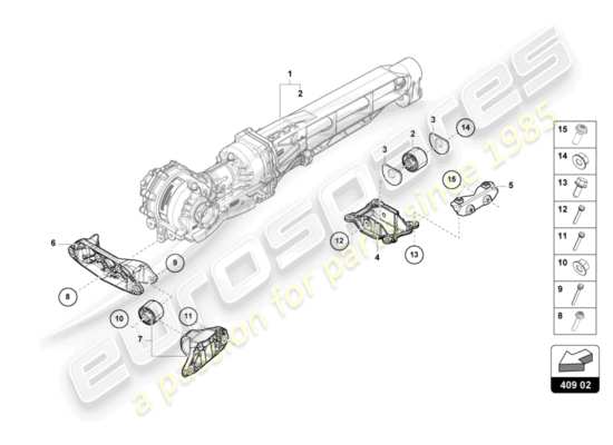 LP600-4 ZHONG COUPE (2015) SUPPORT FOR FRONT AXLE Diagram