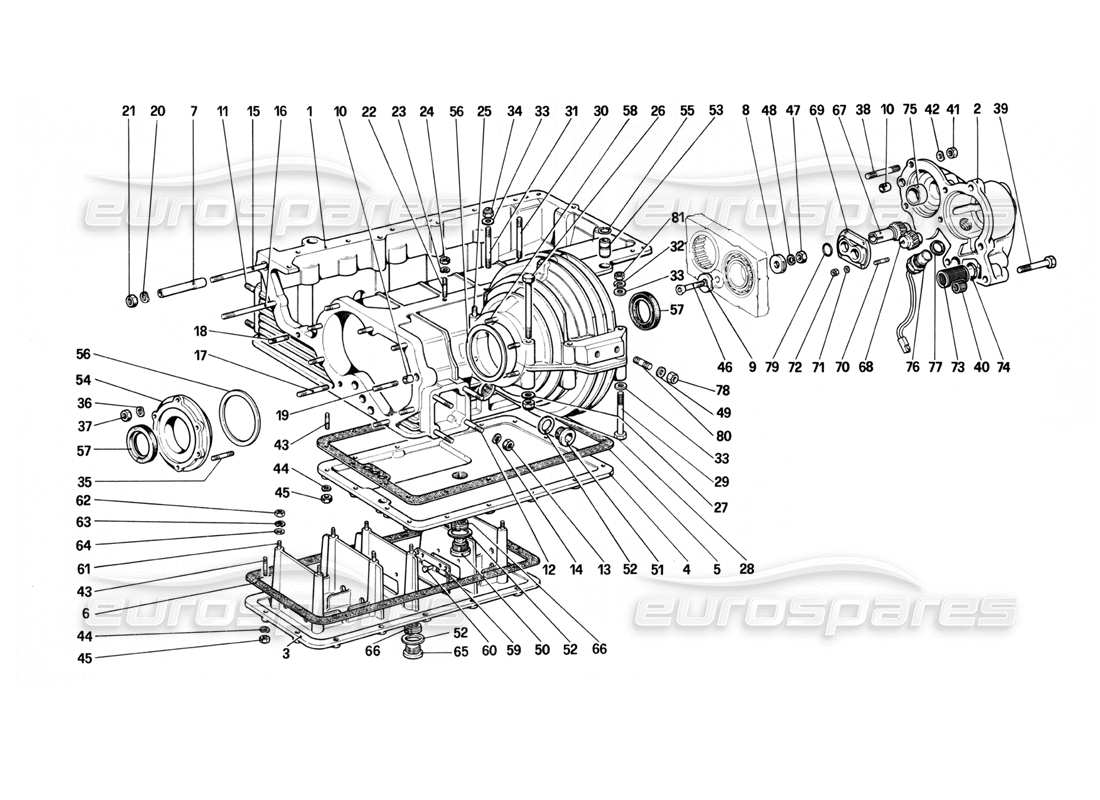 208 Turbo (1982) Gearbox - Differential Housing and Oil Sump (021)
