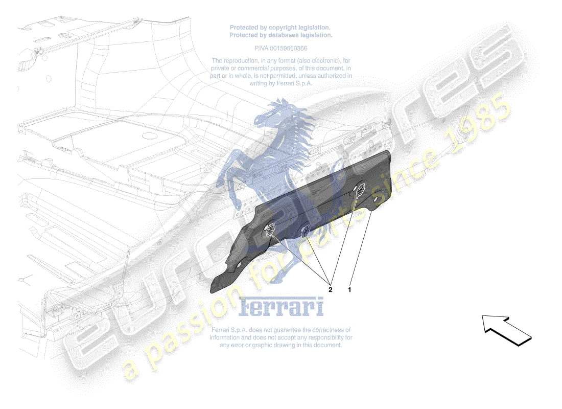 296 GTS ENGINE COMPARTMENT INSULATION Parts Diagram (0119)
