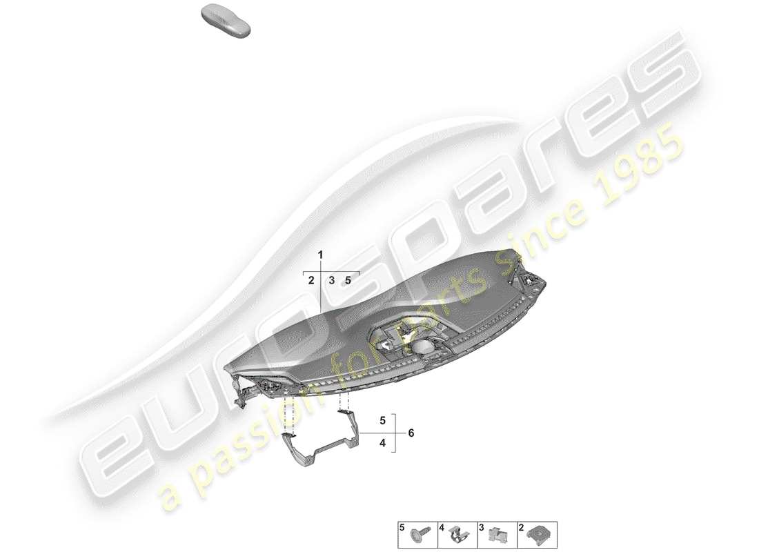 Porsche 2019 dash panel trim Parts Diagram (809-000)