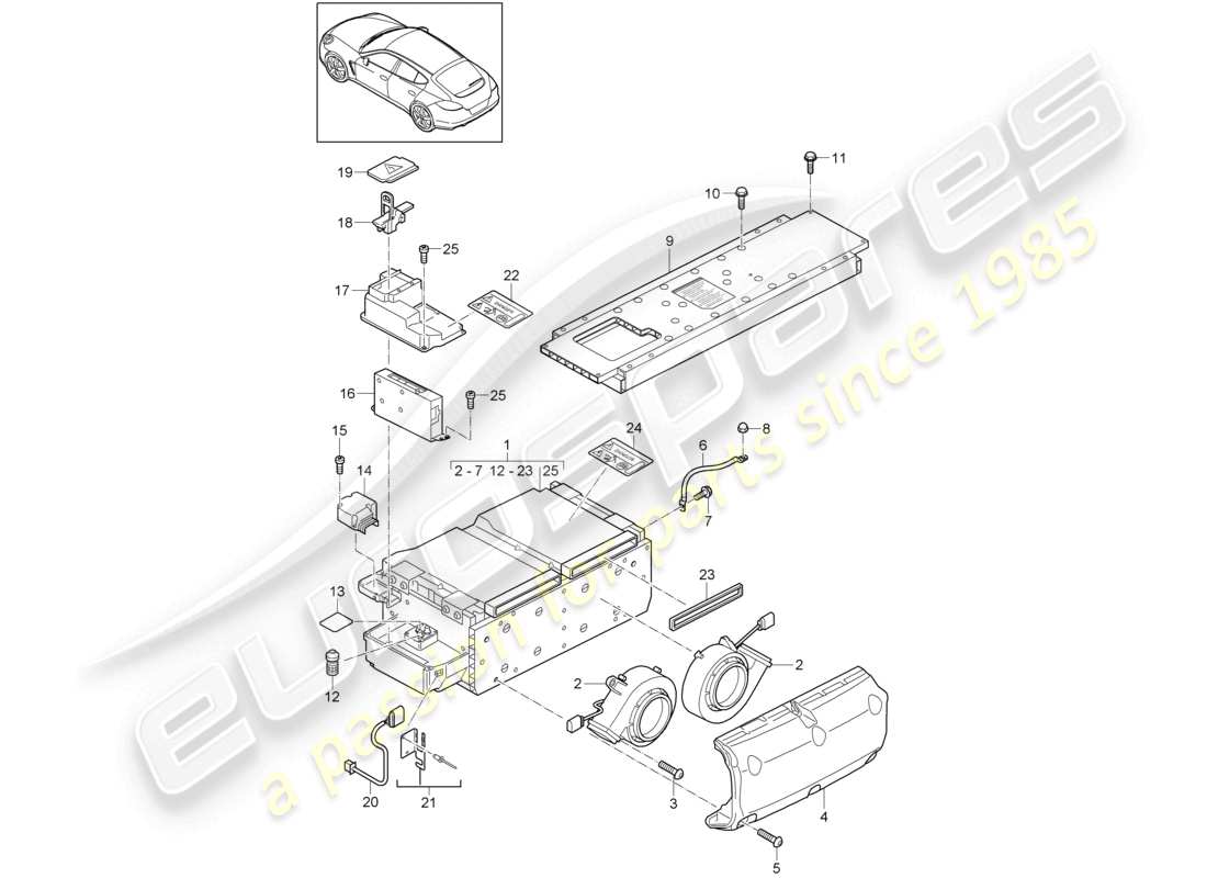 Porsche Panamera 970 (2010) HYBRID Parts Diagram (901-040)
